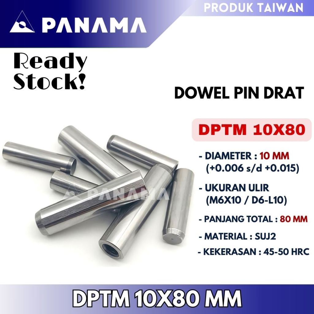 Jual DPTM 10X80 MM Dowel Pin Drat Ulir Tipe DPTM / MSTM 10 x 80 mm Made ...