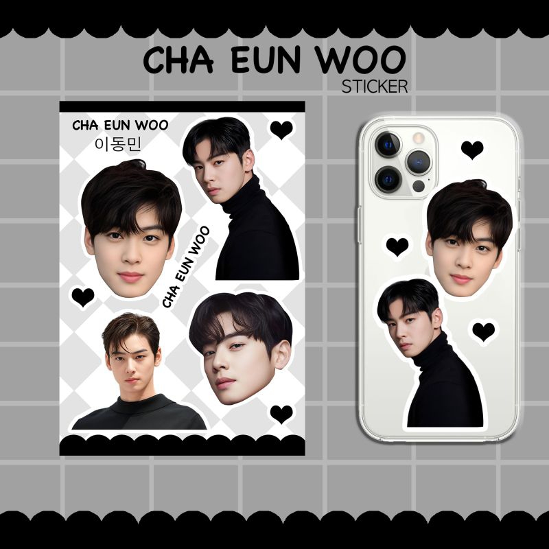 Jual STICKER CHA EUN WOO/STICKER HP CHA EUN WOO SERBAGUNA BISA PEELOF ...