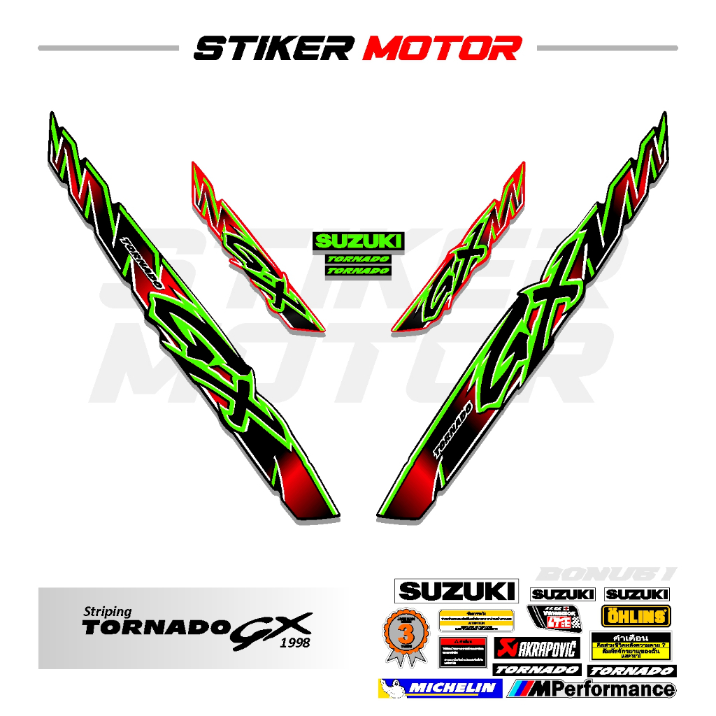 Jual TG16 STRIPING STIKER STICKER LIS SUZUKI TORNADO GX 100 1998 MOTIF ...