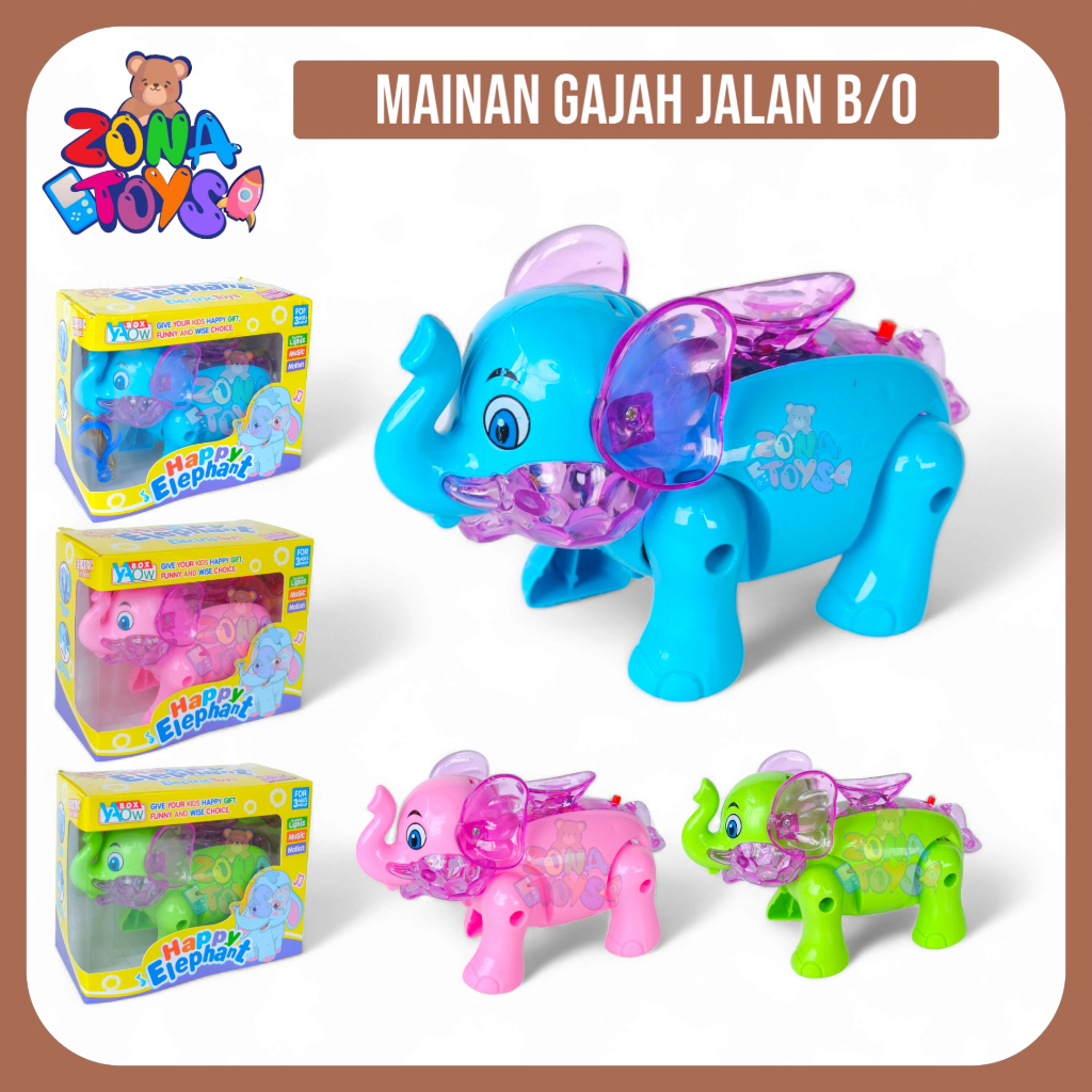 Jual Mainan Anak Robot Hewan Gajah Berjalan Bump And Go Happy Elephant ...
