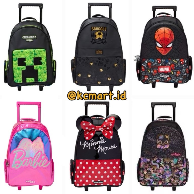Jual Bagus Dipakai Smiggle Trolley Bag Marvel Spiderman Minecraft ...