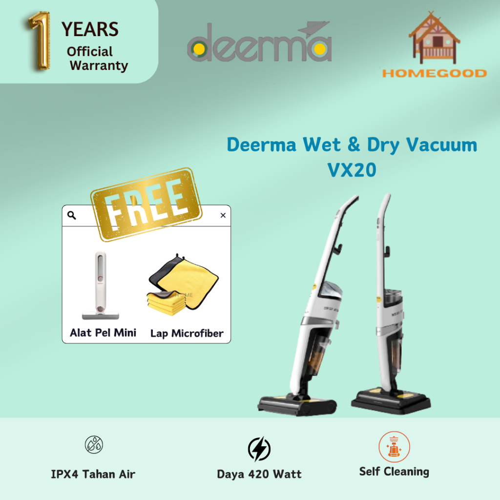 Jual Deerma VX20 Wet Dry Smart Vacuum Cleaner dual Shaft Penyedot Debu Basah | Shopee Indonesia