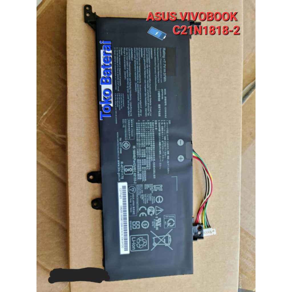 Jual Baterai Laptop Asus VivoBook A412 A412D C21N1818 B21N1818-2 2ICP6/60/80 A412F New | Shopee ...
