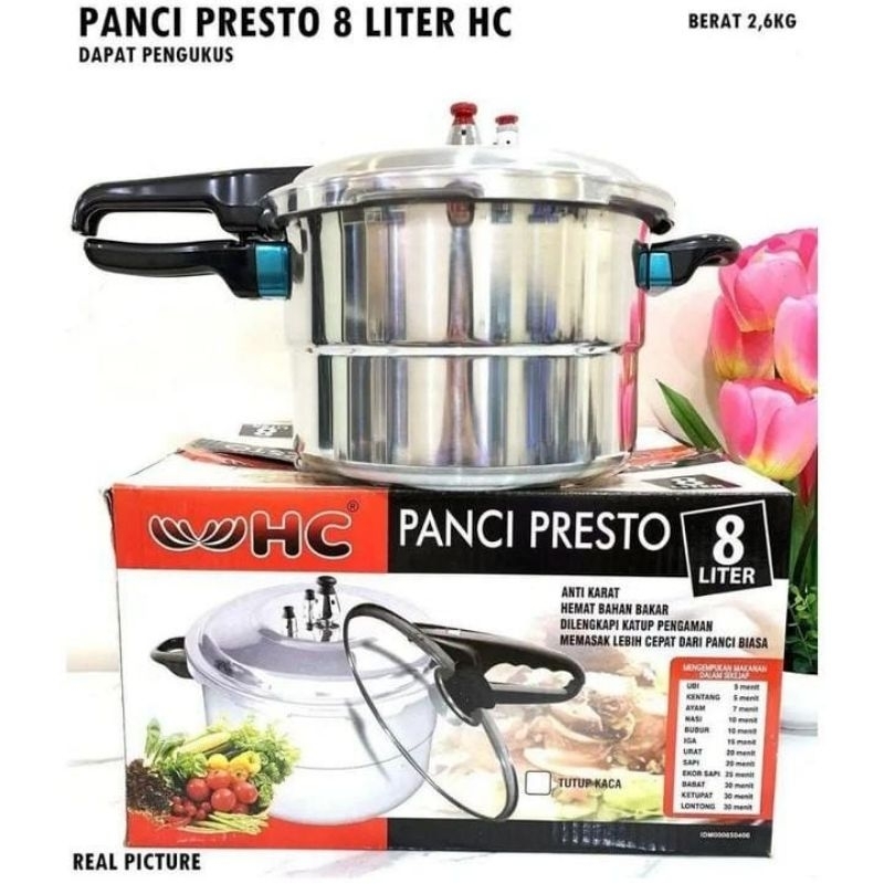 Jual PANCI PRESTO 8 LITER | PRESTO HC 8 LITER | PRESSURE COOKER | Shopee Indonesia