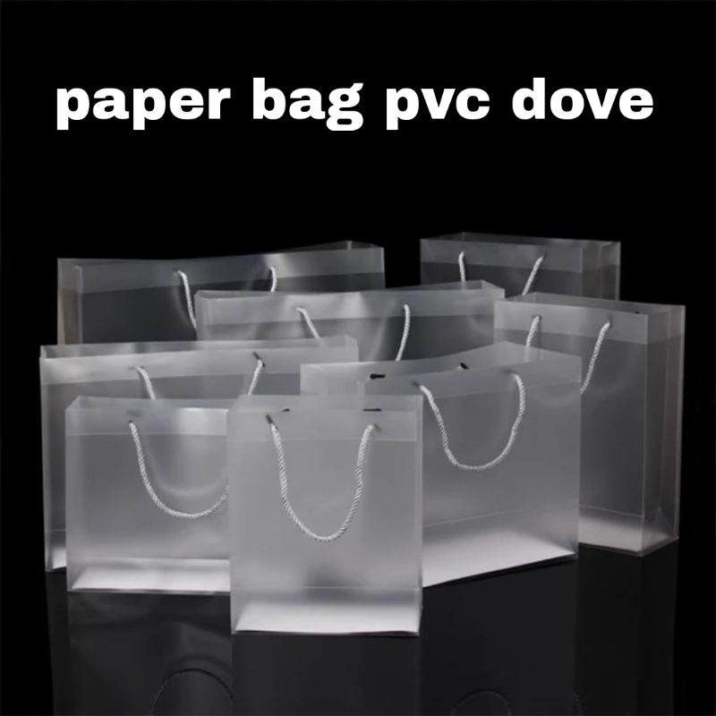 Jual PAPER BAG PVC TRANSPARANT DOVE / KANTONG MIKA POLOS IMPORT BEST ...