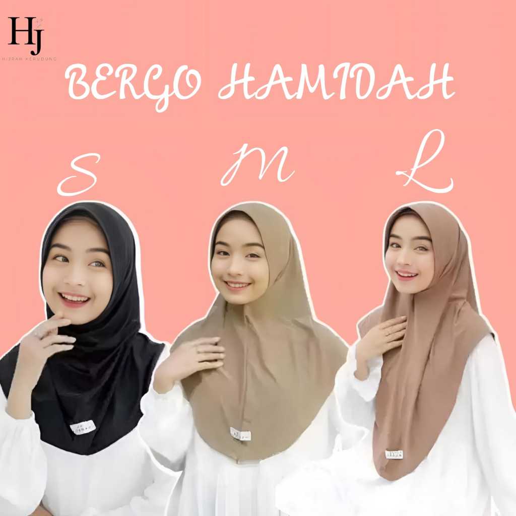 Jual BERGO HAMIDAH SIZE S,M,L PET ANTEM HIJAB OVAL INSTAN JERSEY(MENUTUP DADA) | Shopee Indonesia