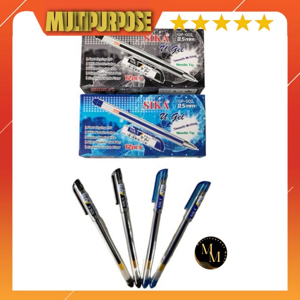 Jual PEN / PULPEN SIKA U GELL WARNA HITAM dan BIRU GP 002 0.5 mm ...