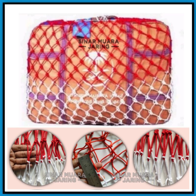Jual Jaring pengaman koper Bahan Tali Poy Merah Putih /Jaring Koper ...