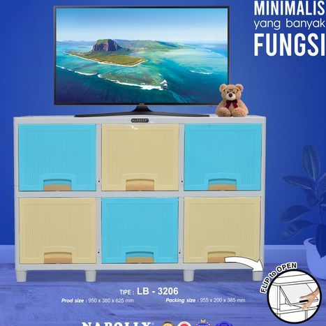 Jual lemari plastik napolly loker box 3206 / lemari flip napolly ...