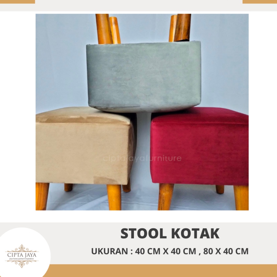 Jual Cipta Jaya Sofa Stool Puff Kotak Kamar Sudut Satuan Kayu Anti ...