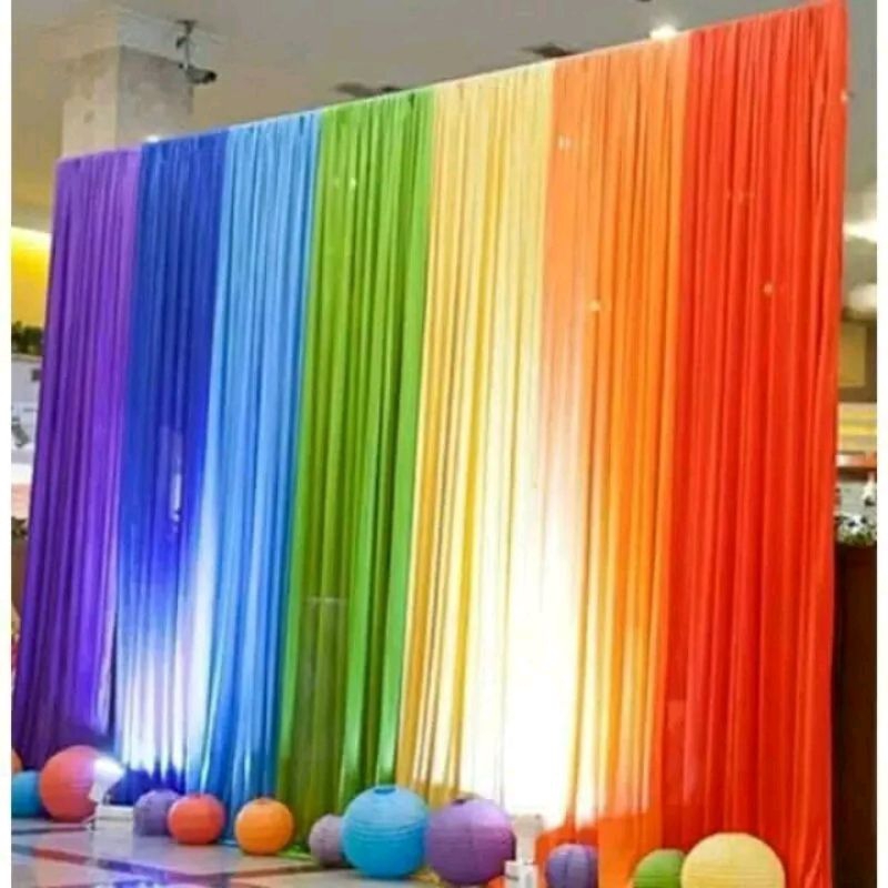 Jual Backdrop kombinasi tinggi 3 meter lebar 8 meter. rainbow bahan ...