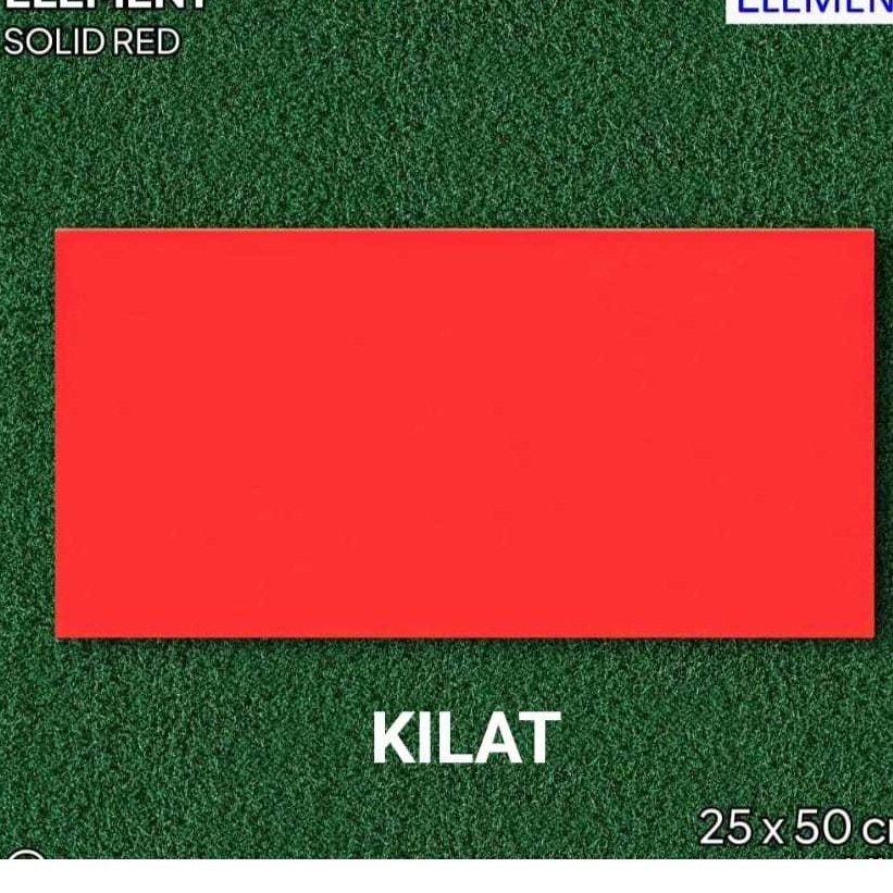Jual Keramik Merah Nyala / Merah Cabe / Solid Red 25x50 - Kilat / Dus ...