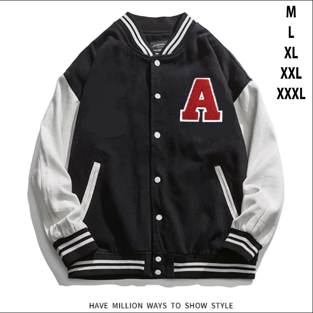 Jual Jaket Varsity Inisial Huruf A M-XXL Dewasa Anak Remaja-Jaket ...