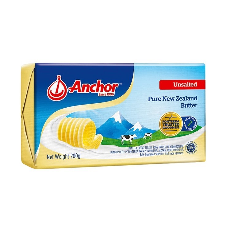 Jual Anchor Unsalted Butter 200gr - Mentega Tawar 227gr (KHUSUS KURIR ...