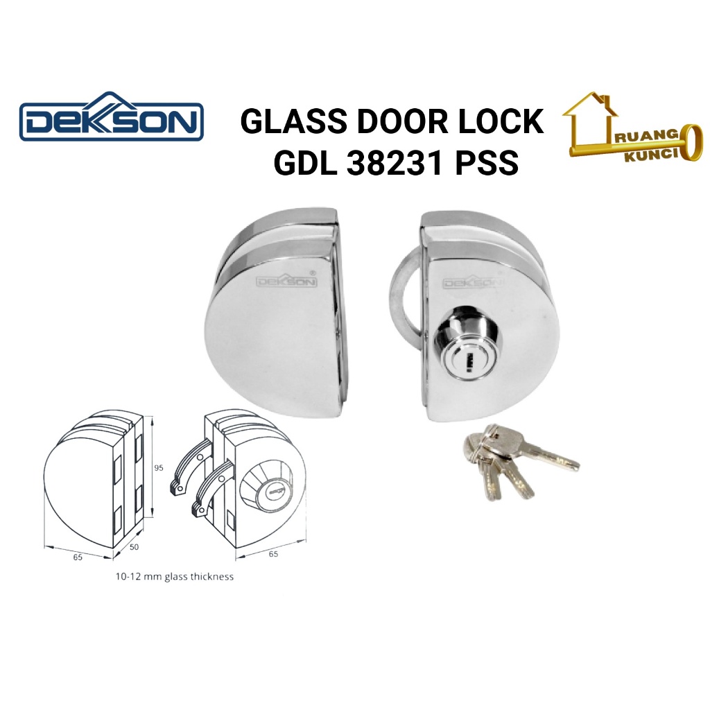 Jual Kunci Pintu Kaca Dekkson GLASS DOOR LOCK GDL 38231 PSS DeksonKunci ...
