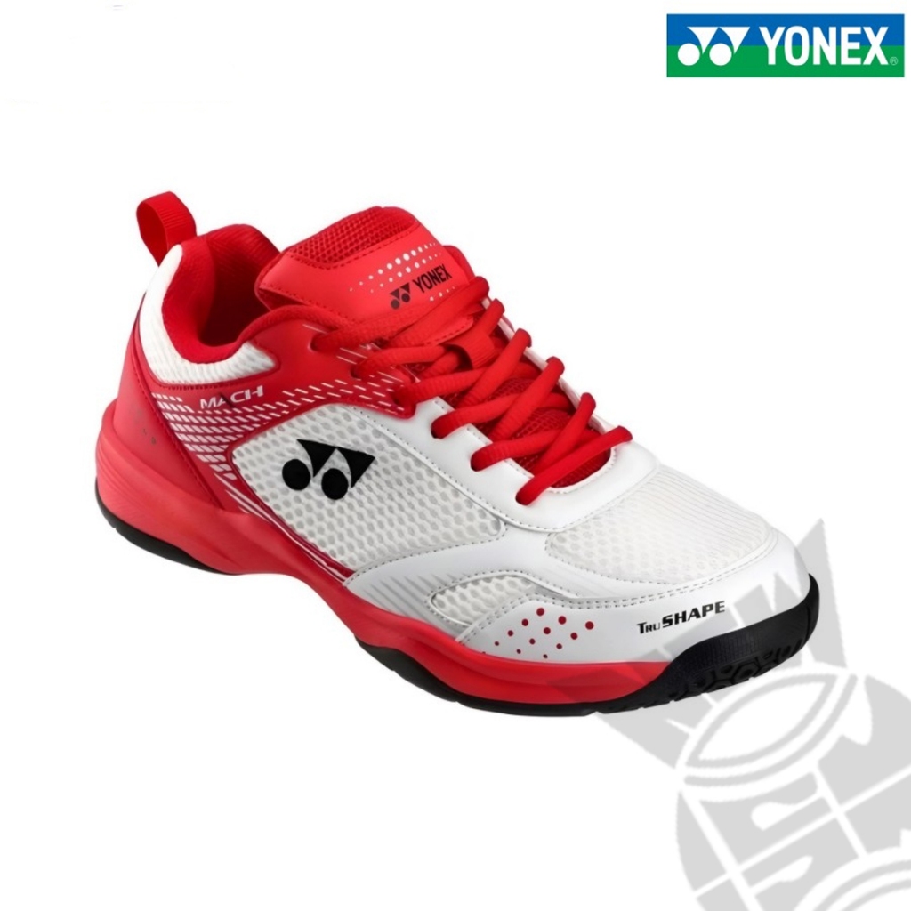 Jual Sepatu Badminton Yonex Mach Junior White / Ruby Red | Shopee Indonesia