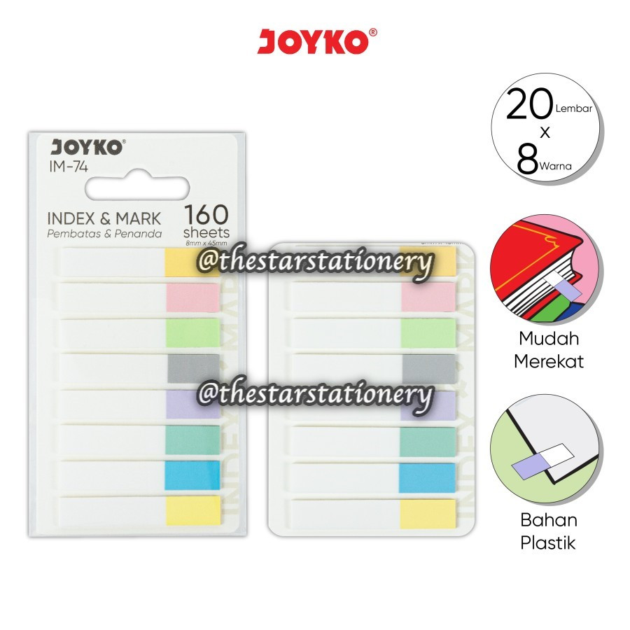 Jual (1 Set) GROSIR Index & Mark Penanda Pembatas Memo Joyko IM-74 ...