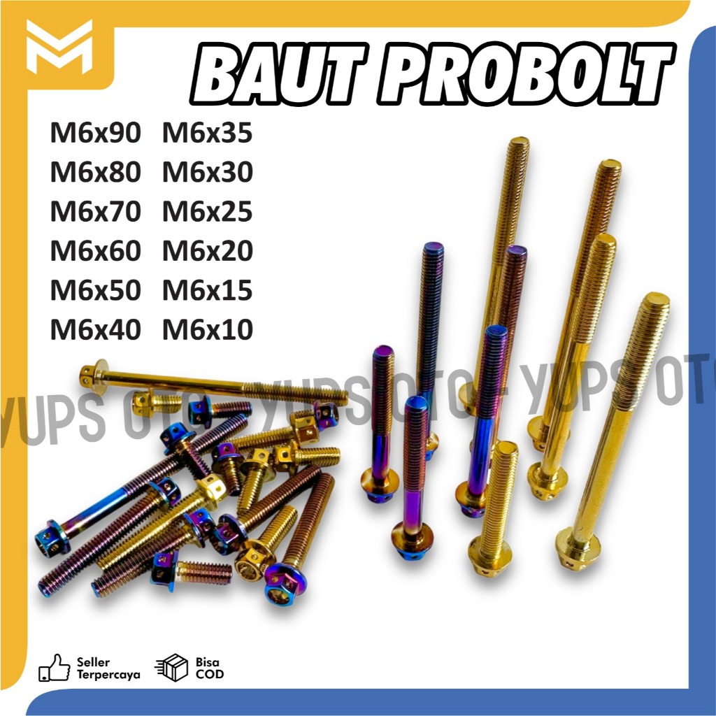 Jual BAUT PROBOLT FLOWER THAILAND DRAT 6 M6X10 M6X15 M6X20 M6X25 M6X30 M6X35 M6X40 M6X50 M6X60 ...