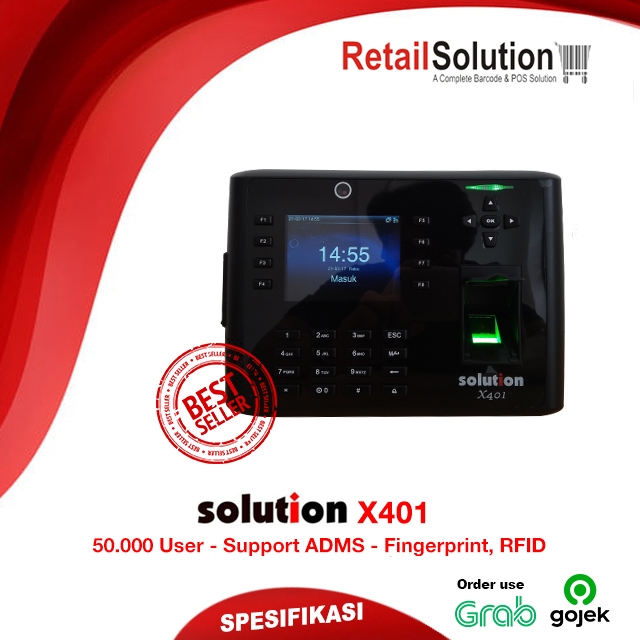 Jual Mesin Absensi Sidik Jari RFID Access Door - Solution X401 X-401 Fingerprint | Shopee Indonesia