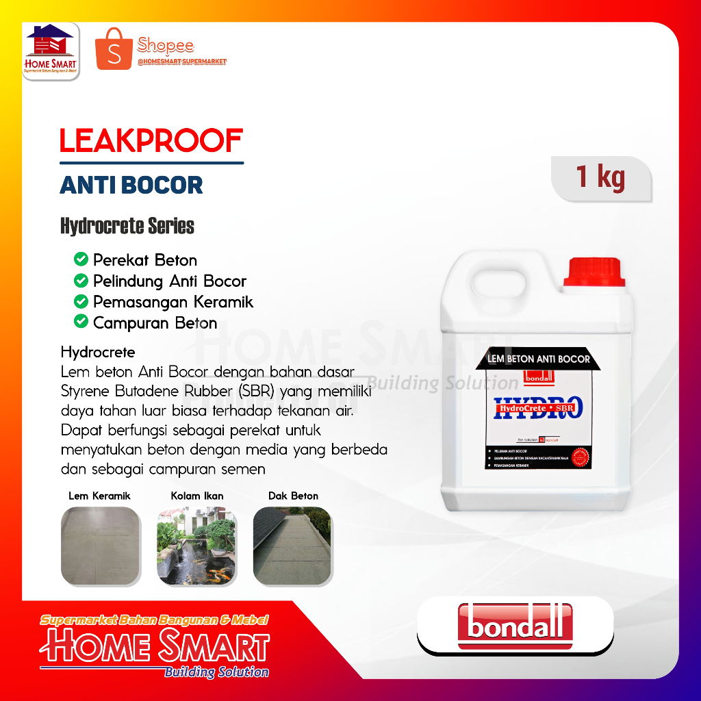 Jual Bondall Hydrocrete SBR Lem Beton Anti Bocor - 1 kg | Shopee Indonesia
