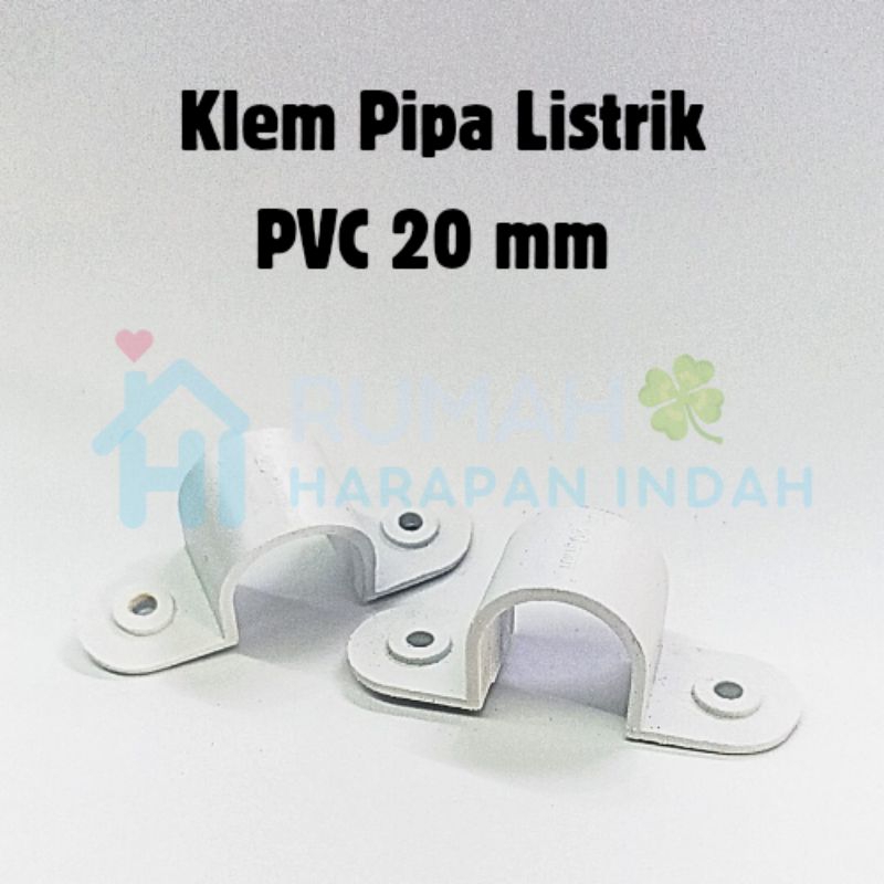 Jual Klem Pipa Listrik PVC 20mm | Klem Pipa | U Clamp | Conduit | Clamp ...