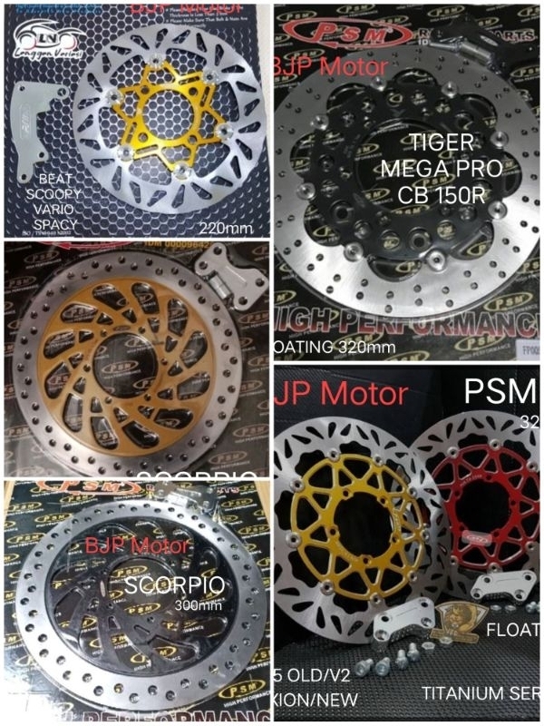 Jual Disc Piringan PSM VIXION / TIGER / SCORPIO / CB 150R + BREKET ...