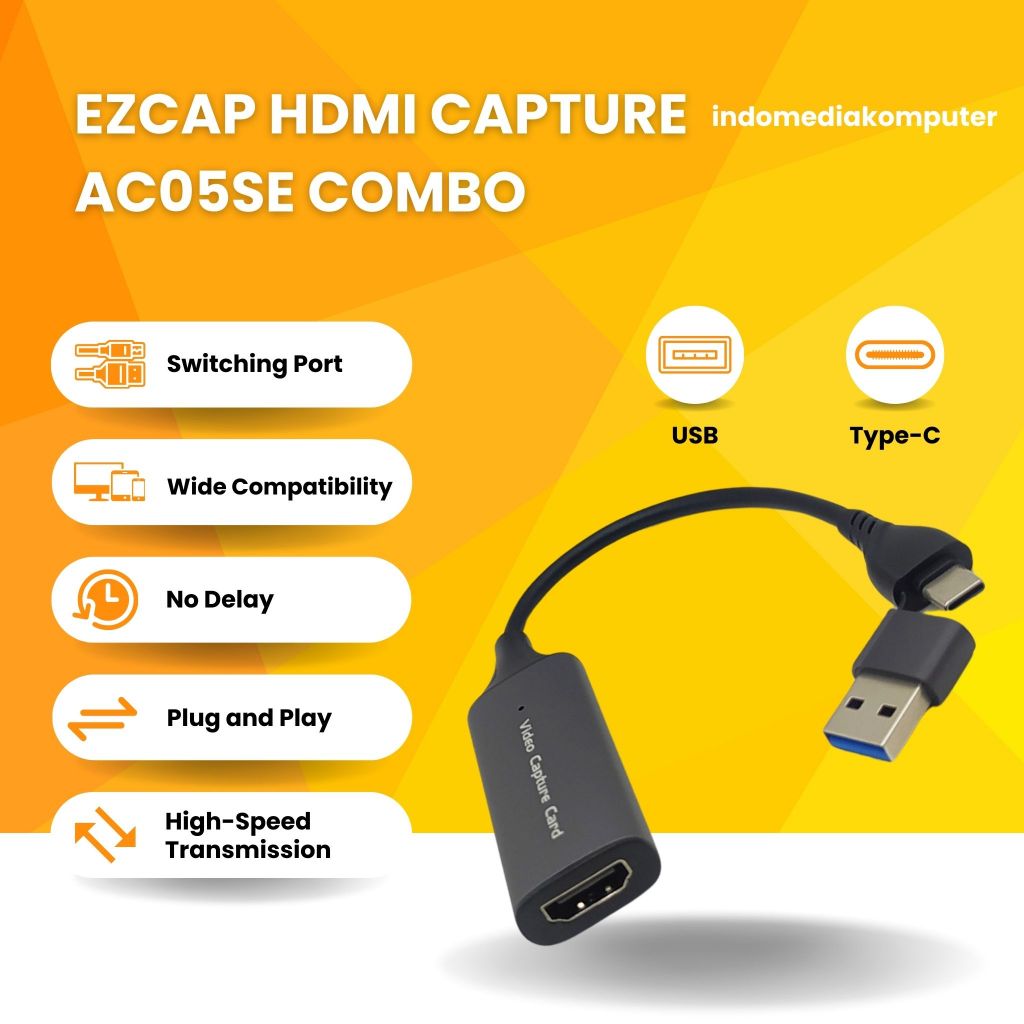 Jual EZCAP HDMI CAPTURE AC05SE COMBO USB + TYPE-C | Shopee Indonesia