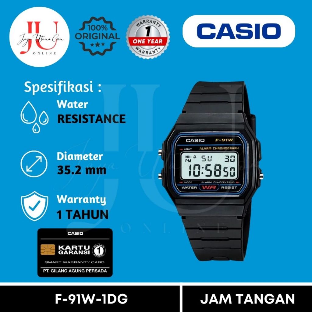 Jual CASIO F-91W-1DG JAM TANGAN PRIA DAN WANITA (UNISEX) | Shopee Indonesia