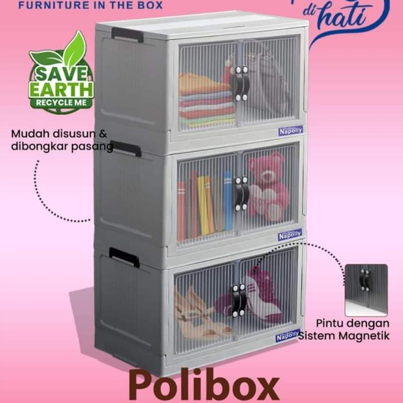 Jual Napolly Polibox 346 Lemari Susun 3 Container Box Lipat Laci Drawer ...