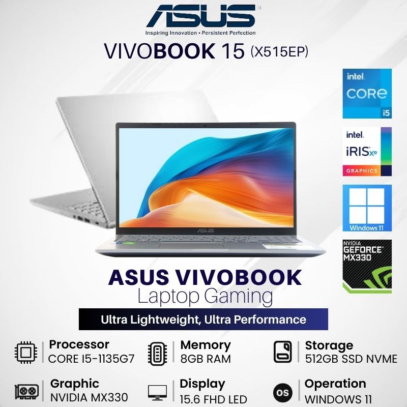 Jual Laptop Asus VivoBook X515EP i5-1135G7, 8GB, 512GB SSD, NVIDIA ...