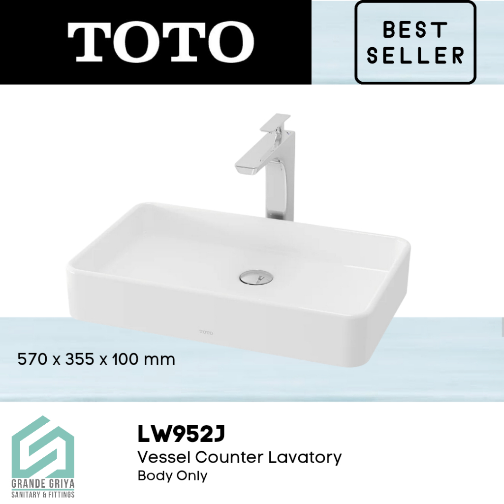 Jual TOTO Wastafel Keramik Vessel Counter Lavatory LW952J Body Only ...