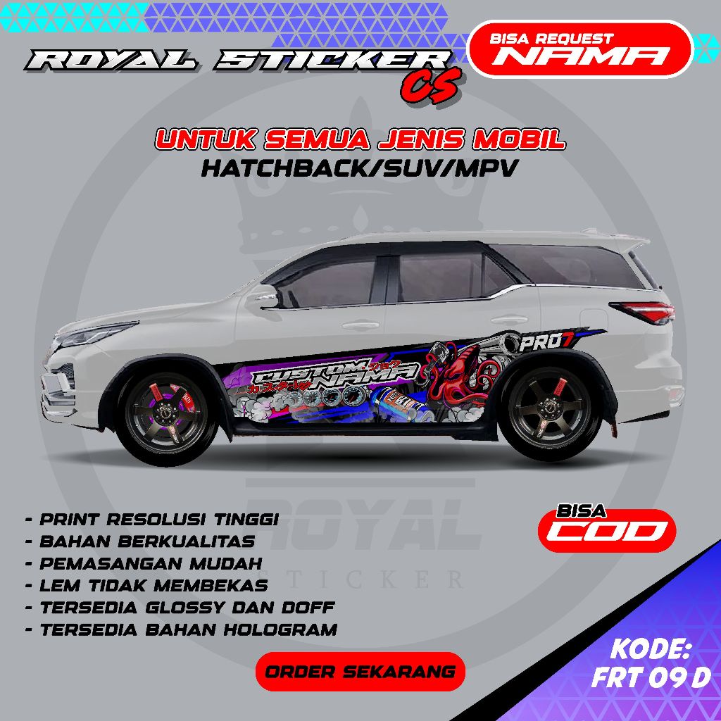 Jual FRT9-STIKER DECAL SIAP PAKAI SEMUA JENIS MOBIL-STIKER DESAIN ...