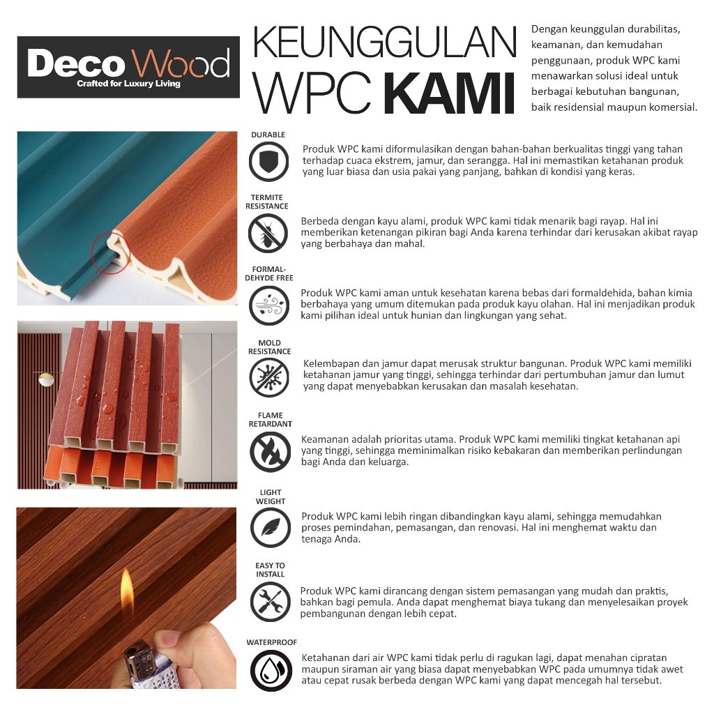 Jual RB Wood Wall Panel WPC Texture Bamboo Wall Panel PVC Woodpanel ...