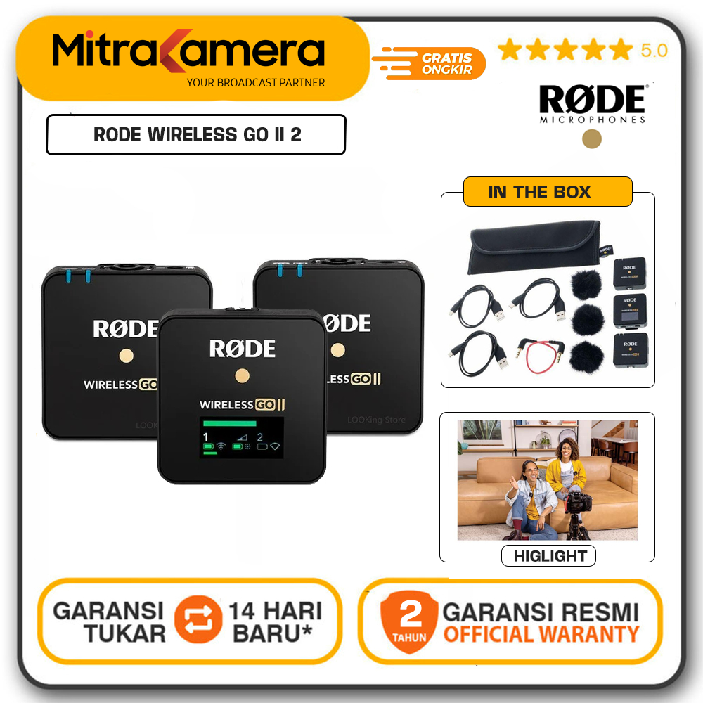 Jual Rode Wireless GO II 2-Person Wireless Microphone System | Shopee Indonesia