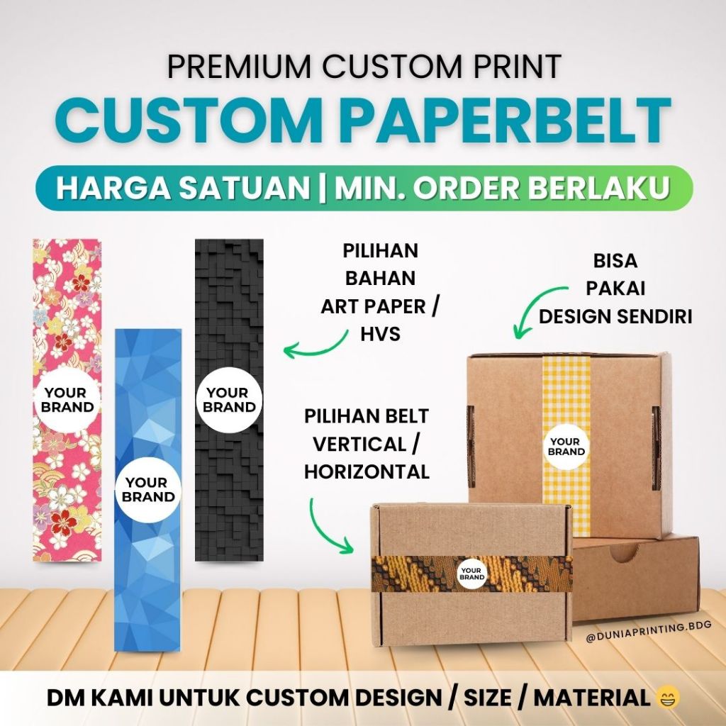 Jual [EXPRESS] Cetak Paper Belt per Piece | Sabuk Kertas | Packaging ...