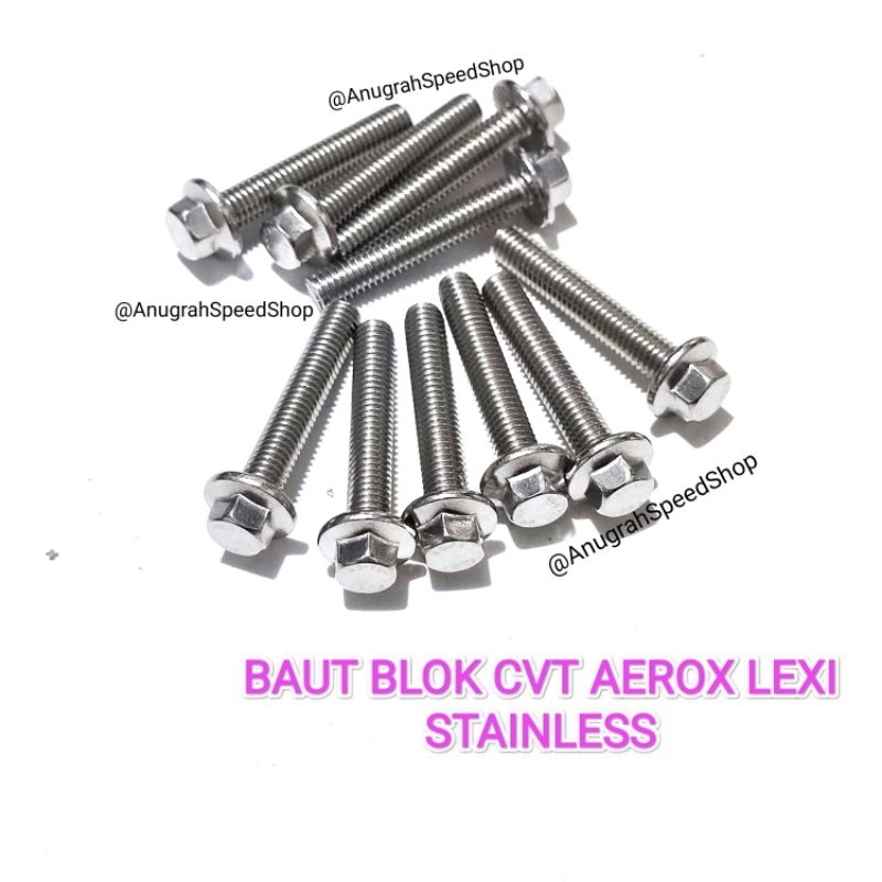 Jual [PROMO] BAUT CVT AEROX LEXI ORIGINAL STAINLESS BAUT BAK CVT LEXI ...