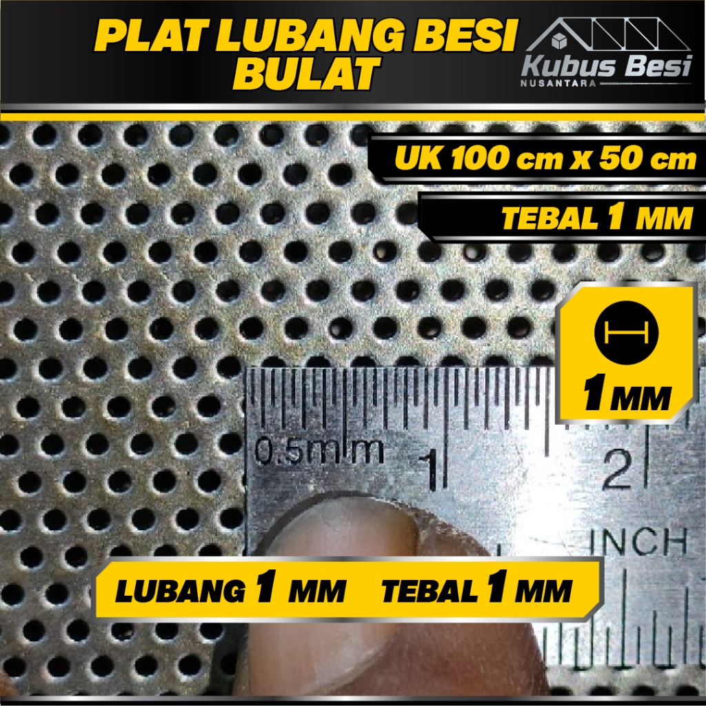 Jual 100x50 cm - Plat Lubang Bulat 1 mm - Tebal 1 mm. Sarangan/Plat ...