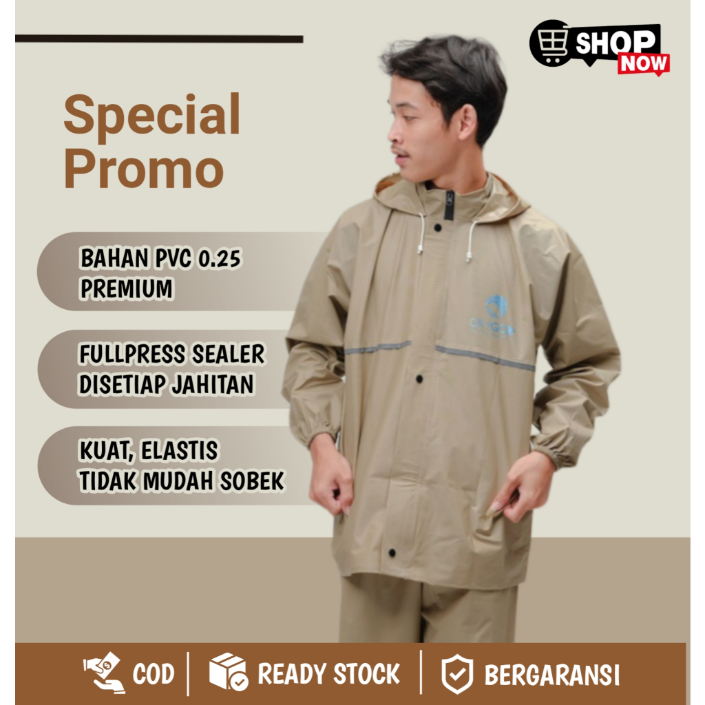 Jual Jas Hujan Pria Wanita Anti Rembes Bahan PVC Karet 025 Tebal Kuat Elastis BY ORYGO | Shopee ...