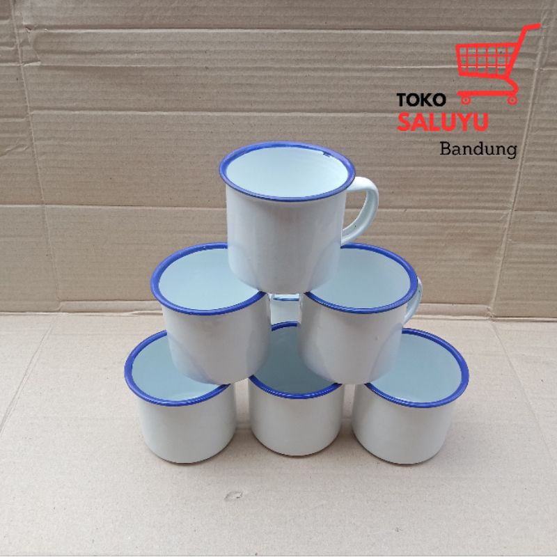 Jual Cangkir Seng Kaleng Enamel Polos / Mugh Jadul 7cm | Shopee Indonesia