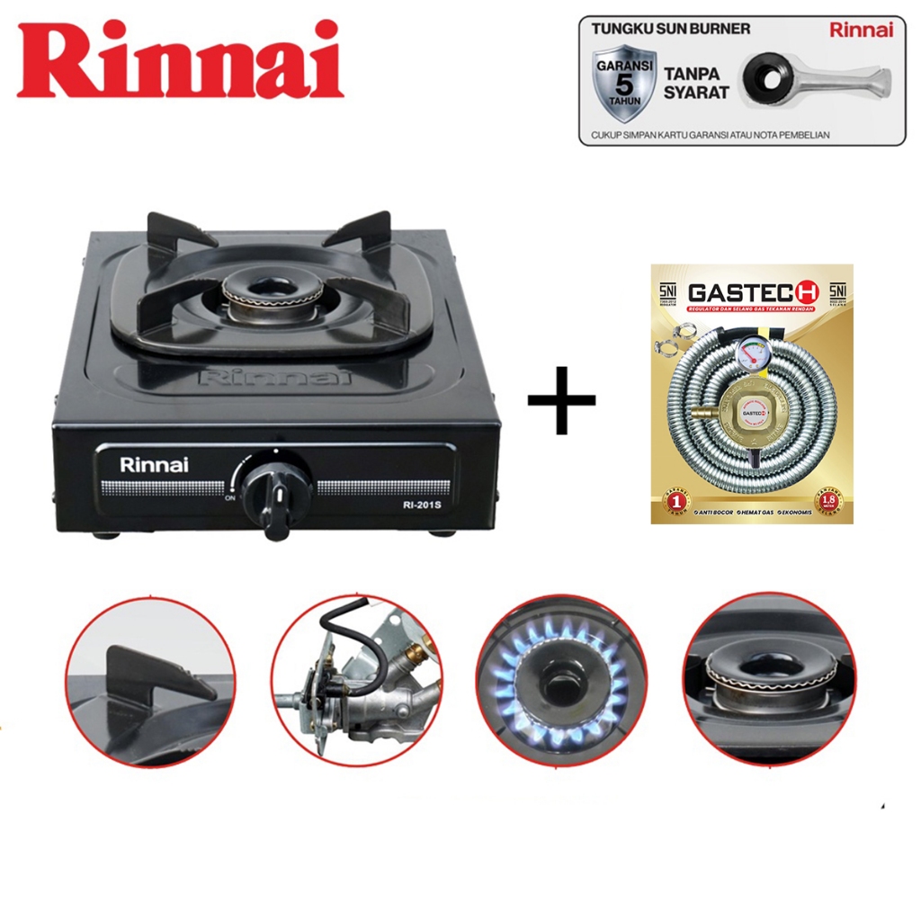 Jual KOMPOR GAS RINNAI RI 201S / RI 201 S / RI201S [1 TUNGKU] PAKET ...