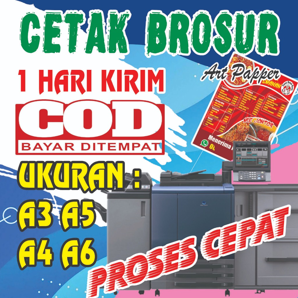 Jual CETAK BROSUR | STICKER MURAH UKURAN CUSTOM A3 A4 A5 A6 | FREE ...