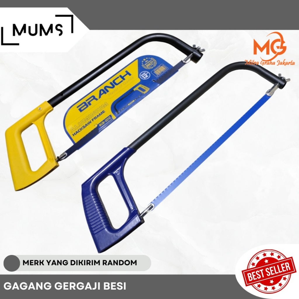 Jual Hacksaw Gagang Gergaji Besi + Mata Gergaji Besi 24T Gagang Gergaji ...