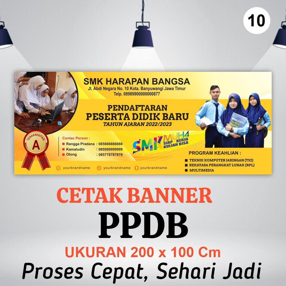 Jual CETAK Banner / Spanduk PPDB SMK Ukuran 2 x 1 Meter | Shopee Indonesia