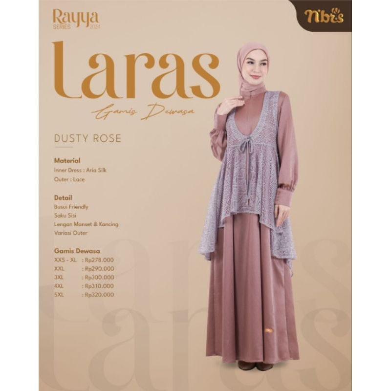Jual GAMIS NIBRAS RAYYA SERIES 2024 SARIMBIT LARAS DUSTY PINK & SAGE ...