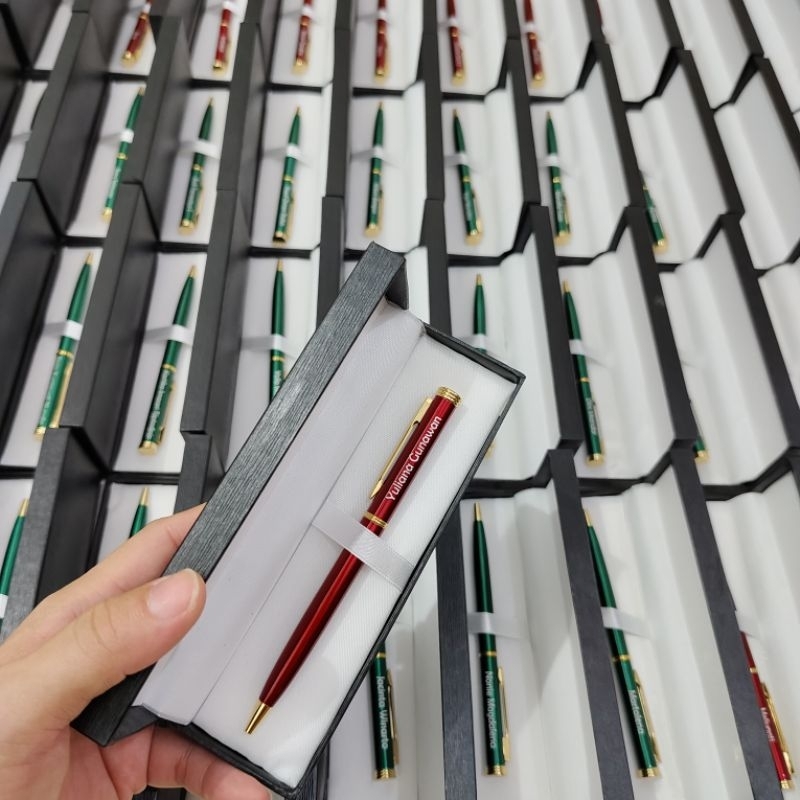 Jual [ Free Custom Nama ] Pulpen Eksklusif HS-B780 Pen Paku Sedang Klip ...