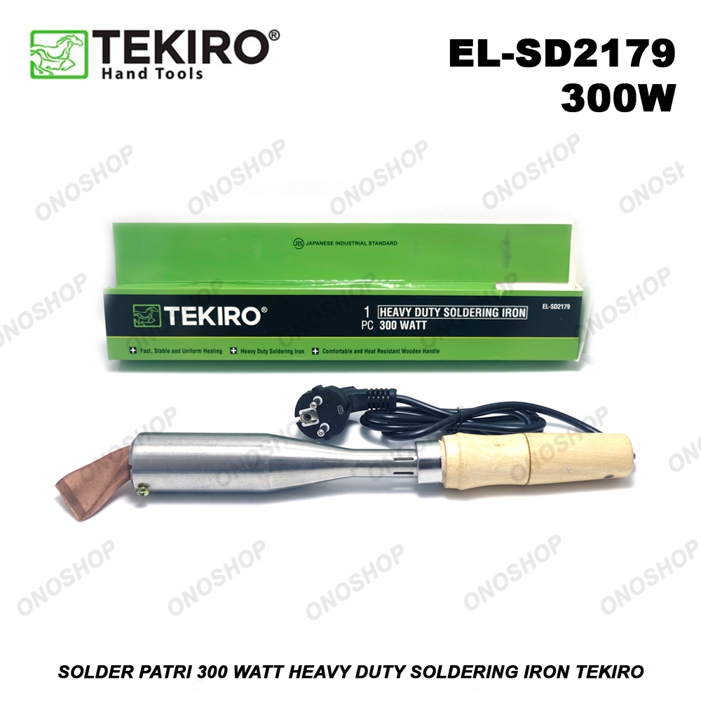 Jual Solder Patri Gagang Kayu 300 Watt Heavy Duty Soldering Iron Tekiro ...