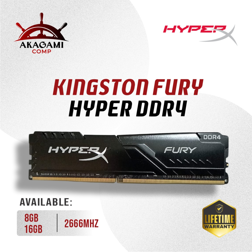 Jual Memory RAM PC KINGSTON HyperX fury 8GB/16GB DDR4 2666Mhz PC21300 | Shopee Indonesia
