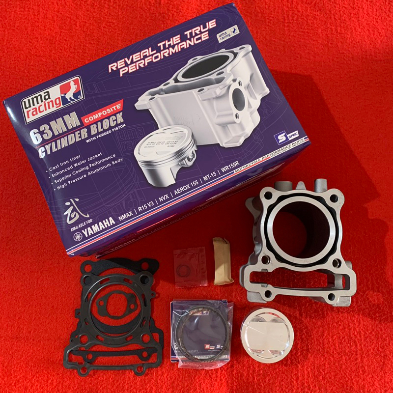 Jual Blok bore up blok seher UMA RACING nmax / aerox 155 / R15 V3 / MT-15 / WR155R 63mm | Shopee ...