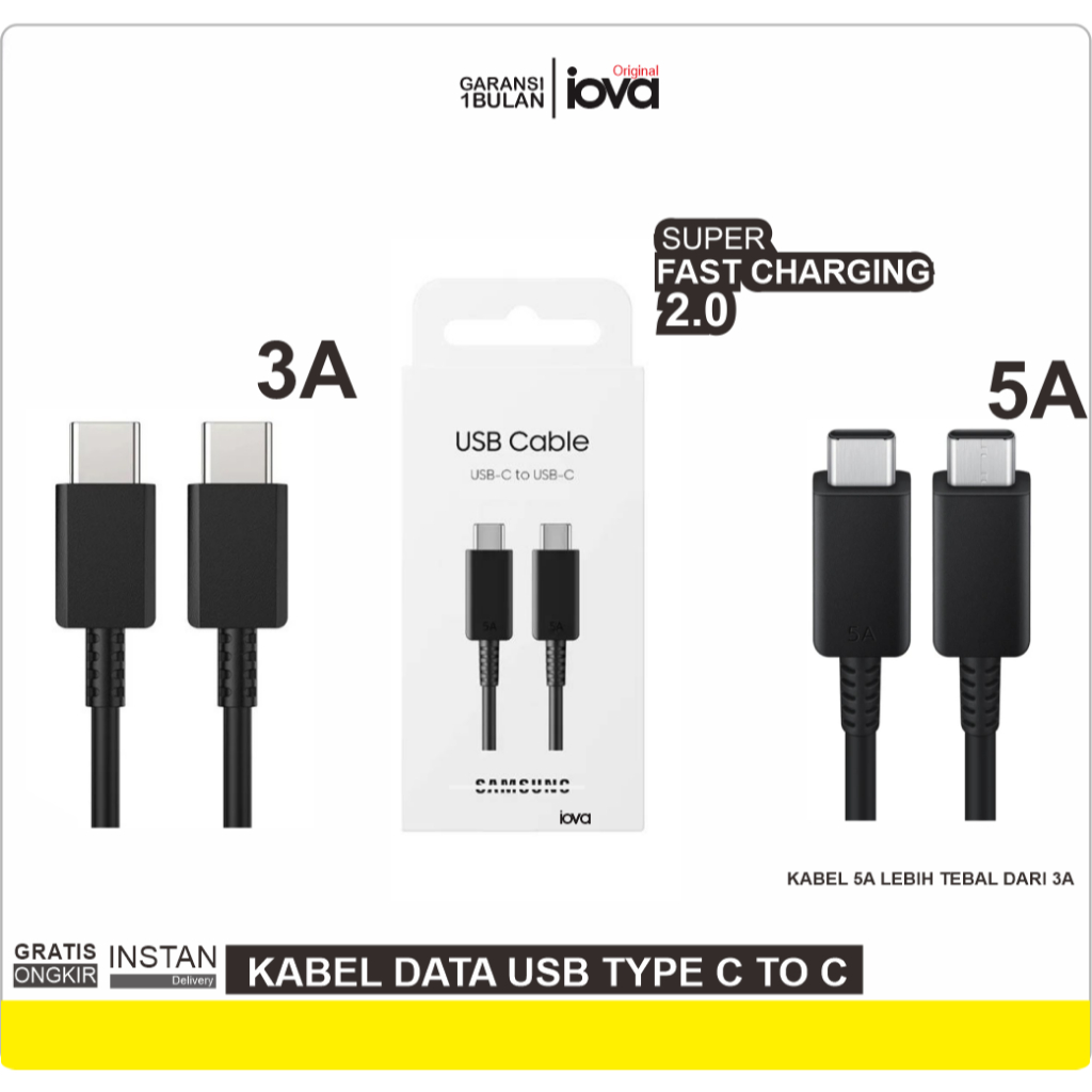 Jual Kabel Data Samsung Super fast charging 45W/5A dan 25W/3A USB C to ...