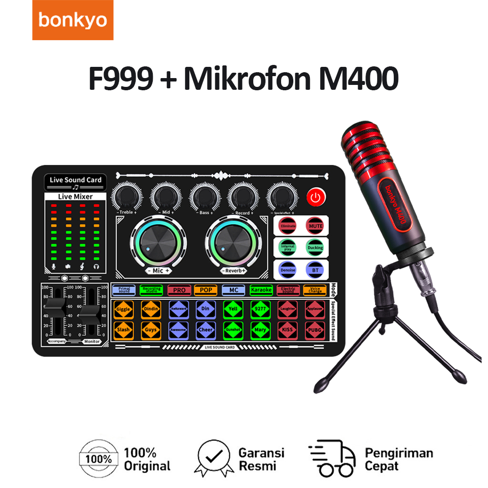 Jual Bonkyo F999 SoundCard Bluetooth compatible External Wireless DJ ...